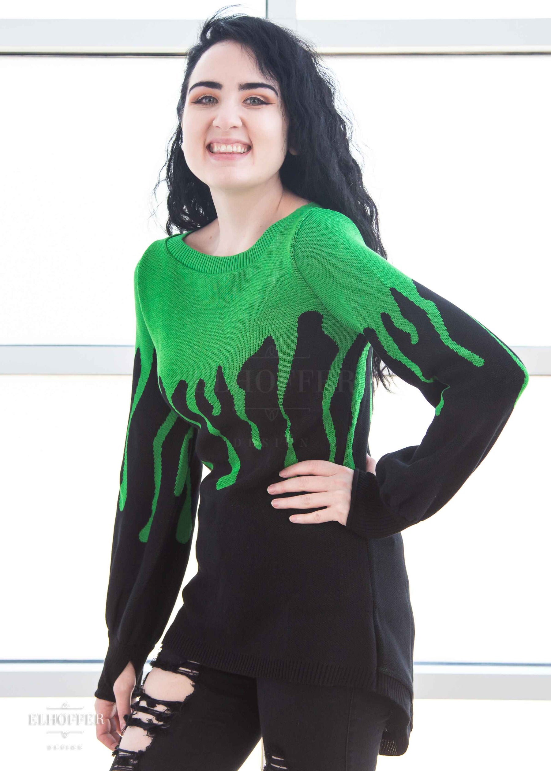 Essential Slime Goth Drip Oversize Sweater – Elhoffer Design