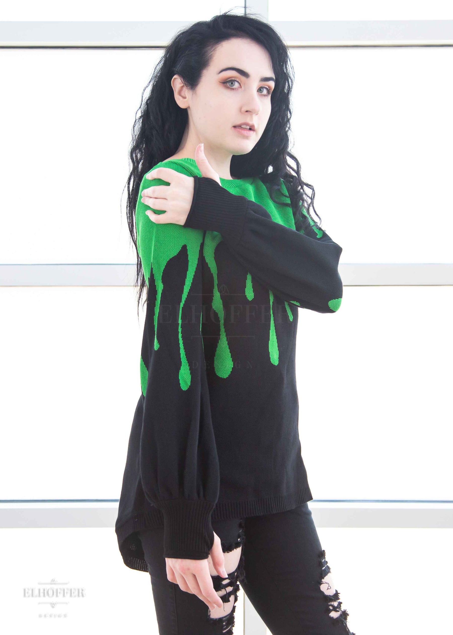 Essential Slime Goth Drip Oversize Sweater – Elhoffer Design