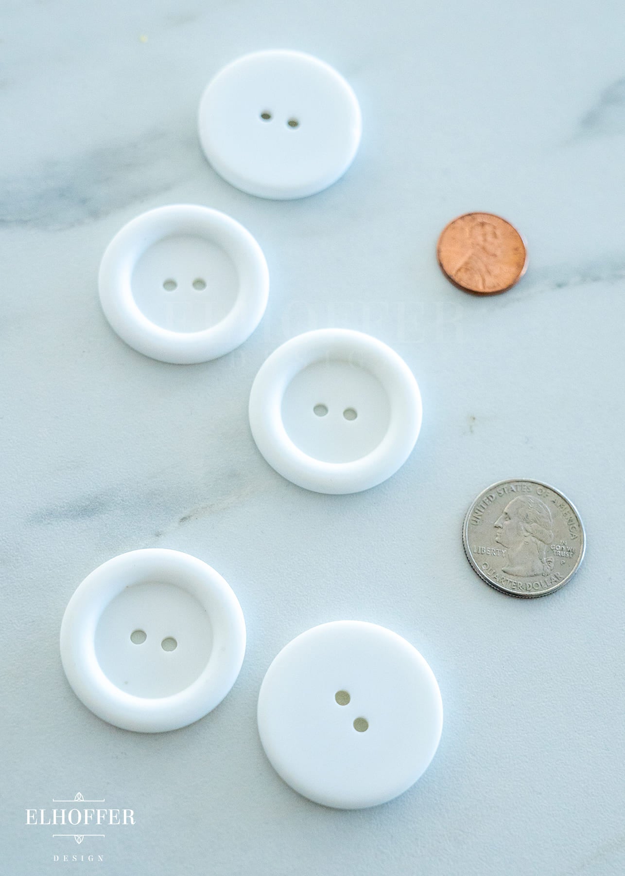 Giant White 2 Hole Buttons - Plastic - 54L – Elhoffer Design