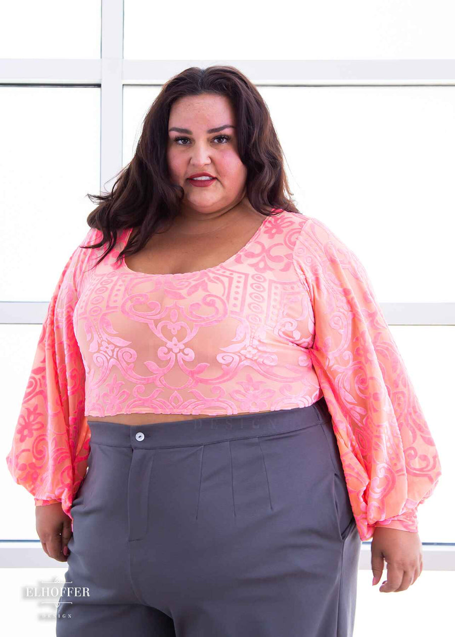 Essential Tabitha Top - Jewel Box Pink Burnout – Elhoffer Design