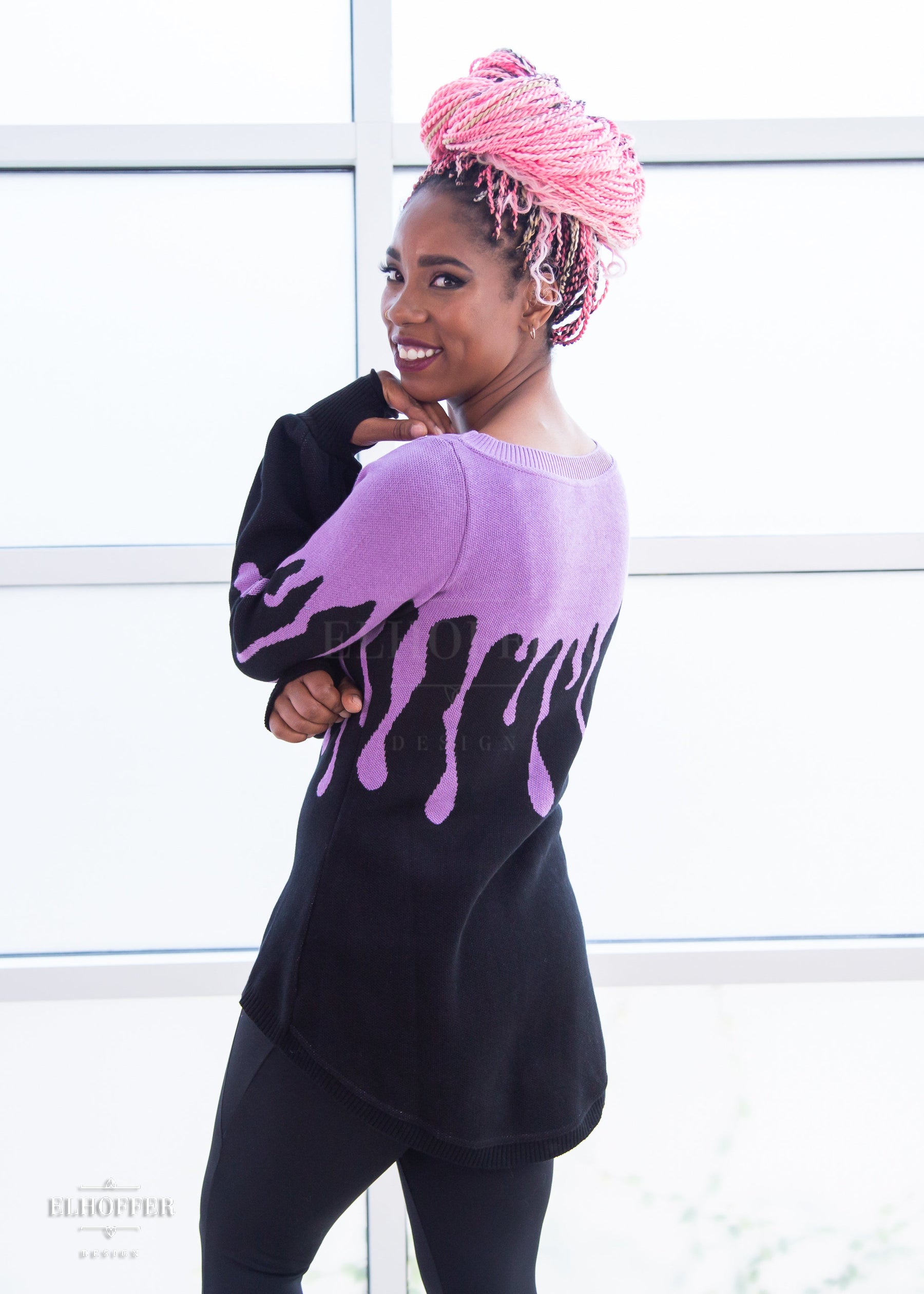 Essential Pastel Goth Drip Oversize Sweater - Lavender – Elhoffer Design